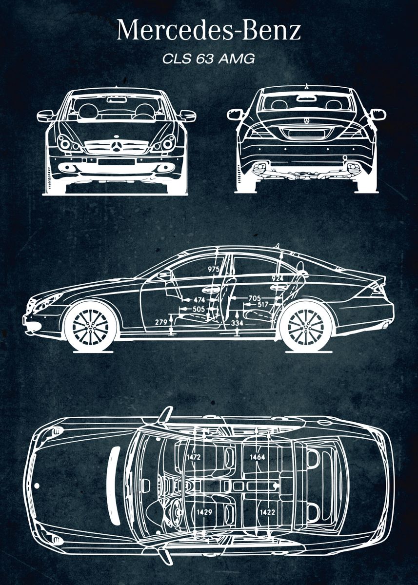 'No161 Mercedes Benz CLS 63' Poster, picture, metal print, paint by ...