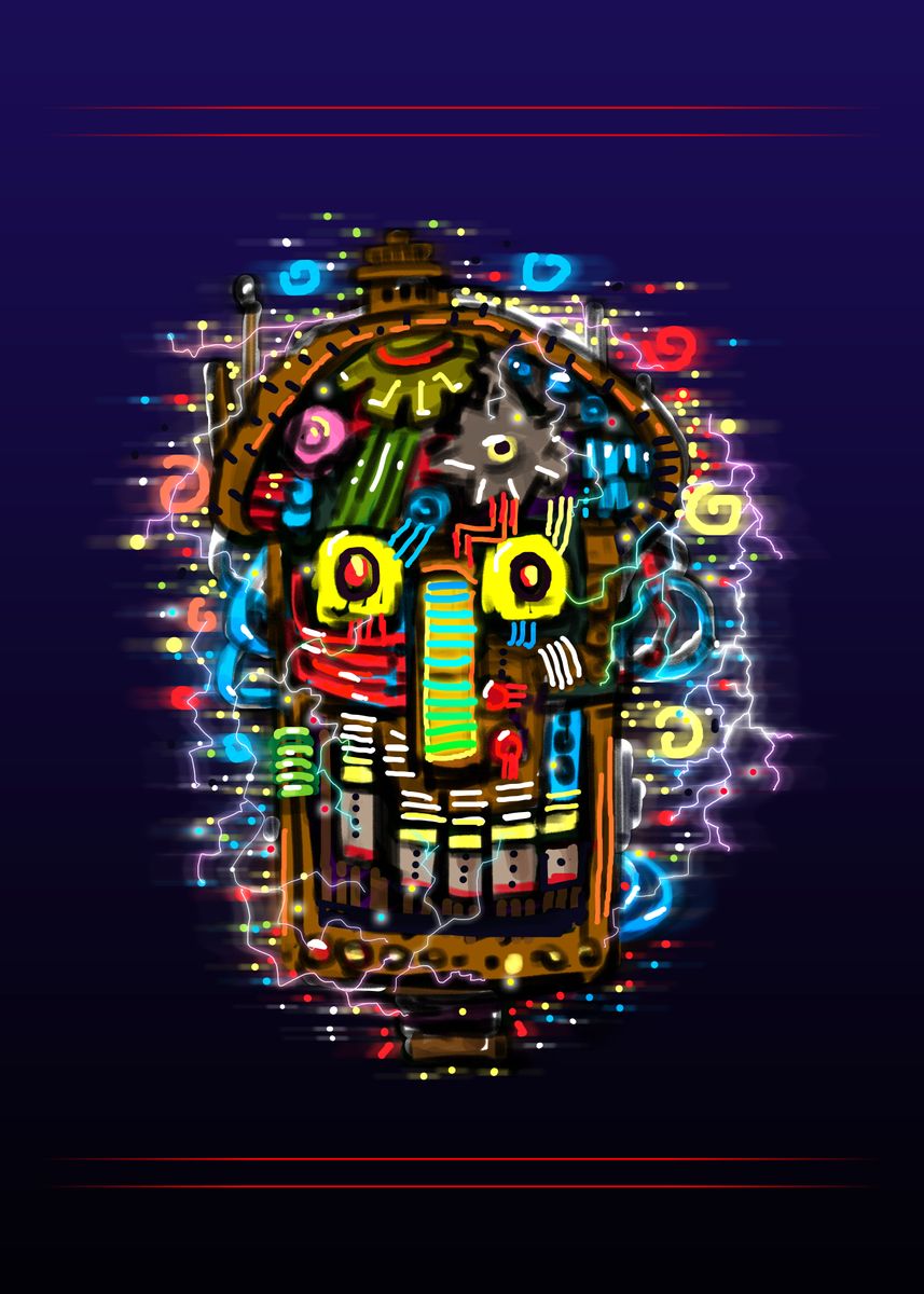 'Robo' Poster, picture, metal print, paint by Shah Rahman | Displate