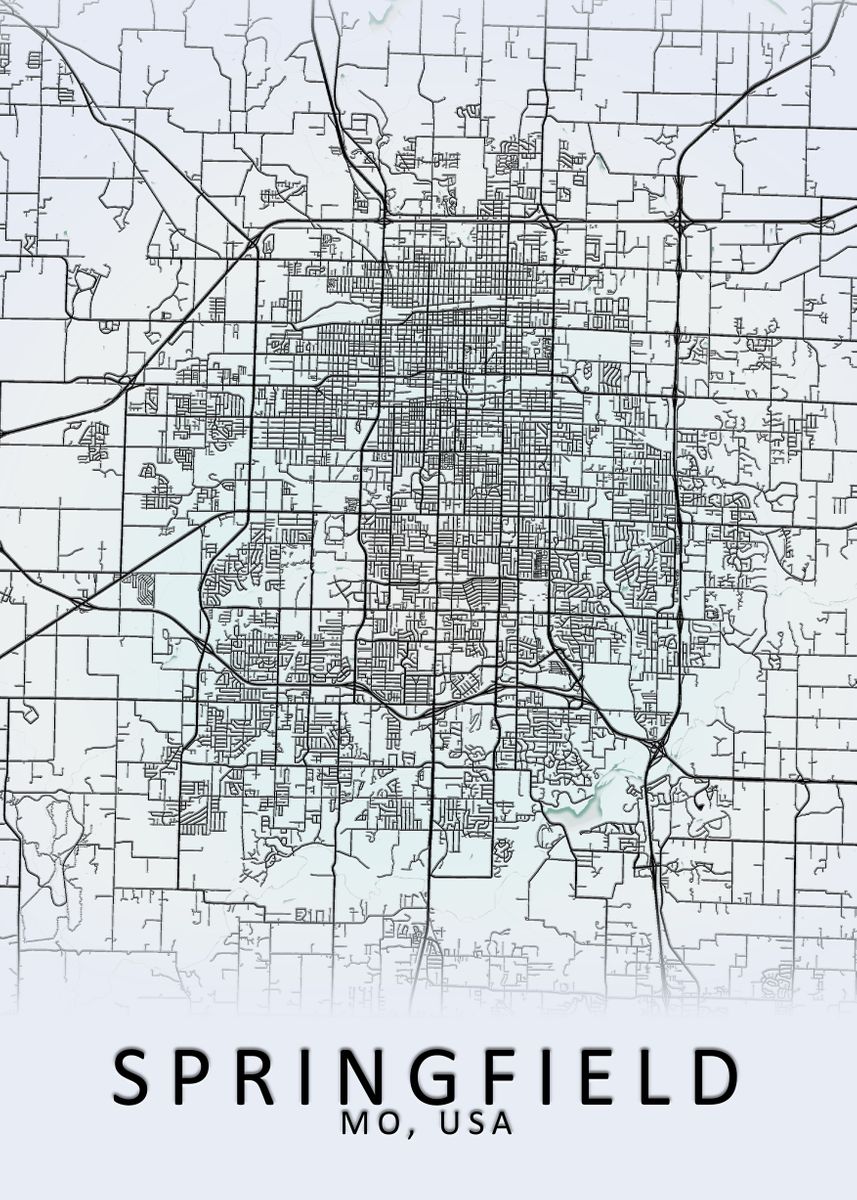 'Springfield USA City Map' Poster, picture, metal print, paint by City ...