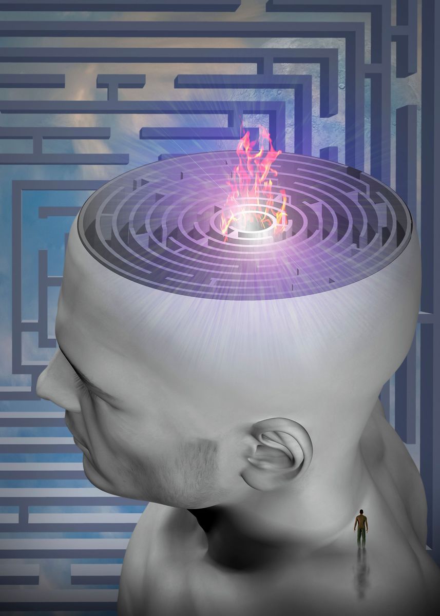 'Burning mind' Poster, picture, metal print, paint by Bruce Rolff ...