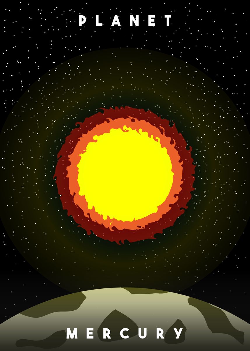 'Planet Mercury ' Poster by Pixel Bazaar | Displate
