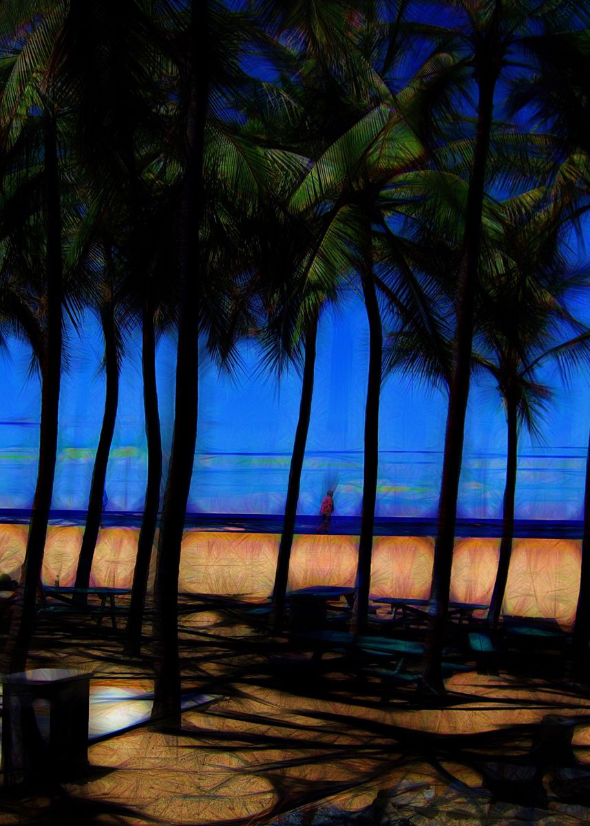 'Beach at Midday' Poster, picture, metal print, paint by Cindy Boyd ...