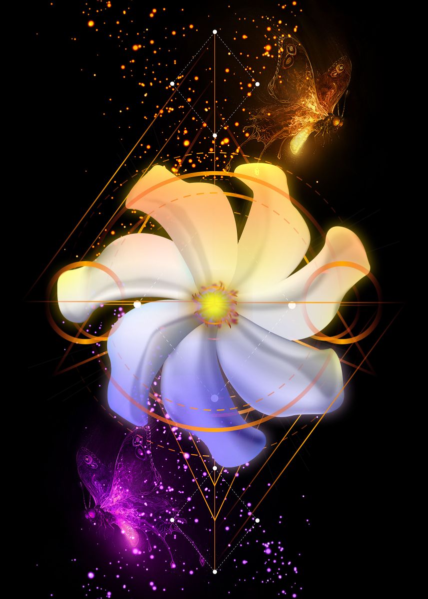 'The Flower of Immortality' Poster, picture, metal print, paint by Nem ...