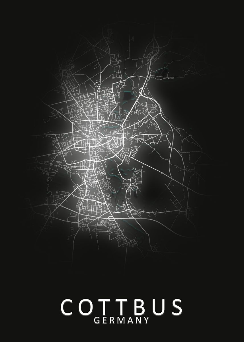 'Cottbus Germany City Map' Poster by City Map Art Prints | Displate