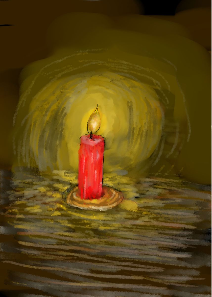 'Candle in the NIght' Poster by Clare Walker | Displate