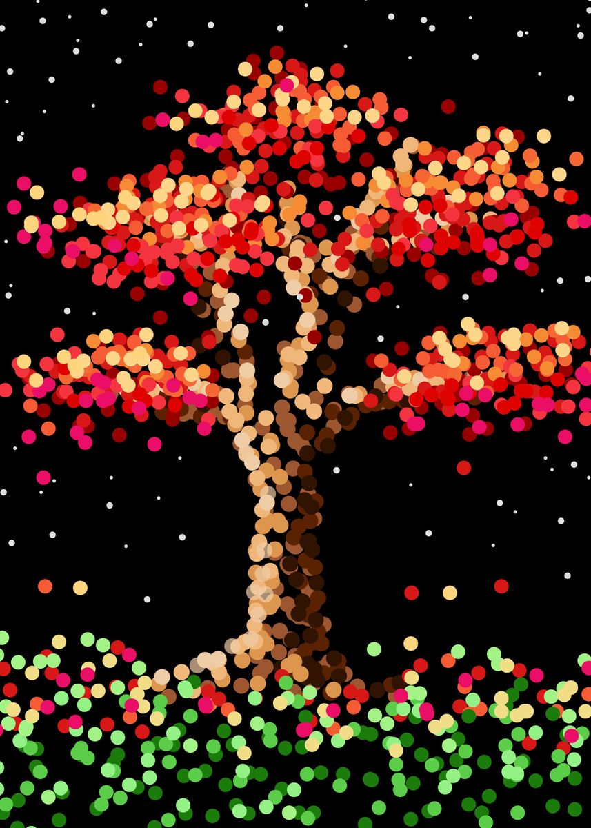 'Red Tree ' Poster, picture, metal print, paint by May Anne Mendoza ...