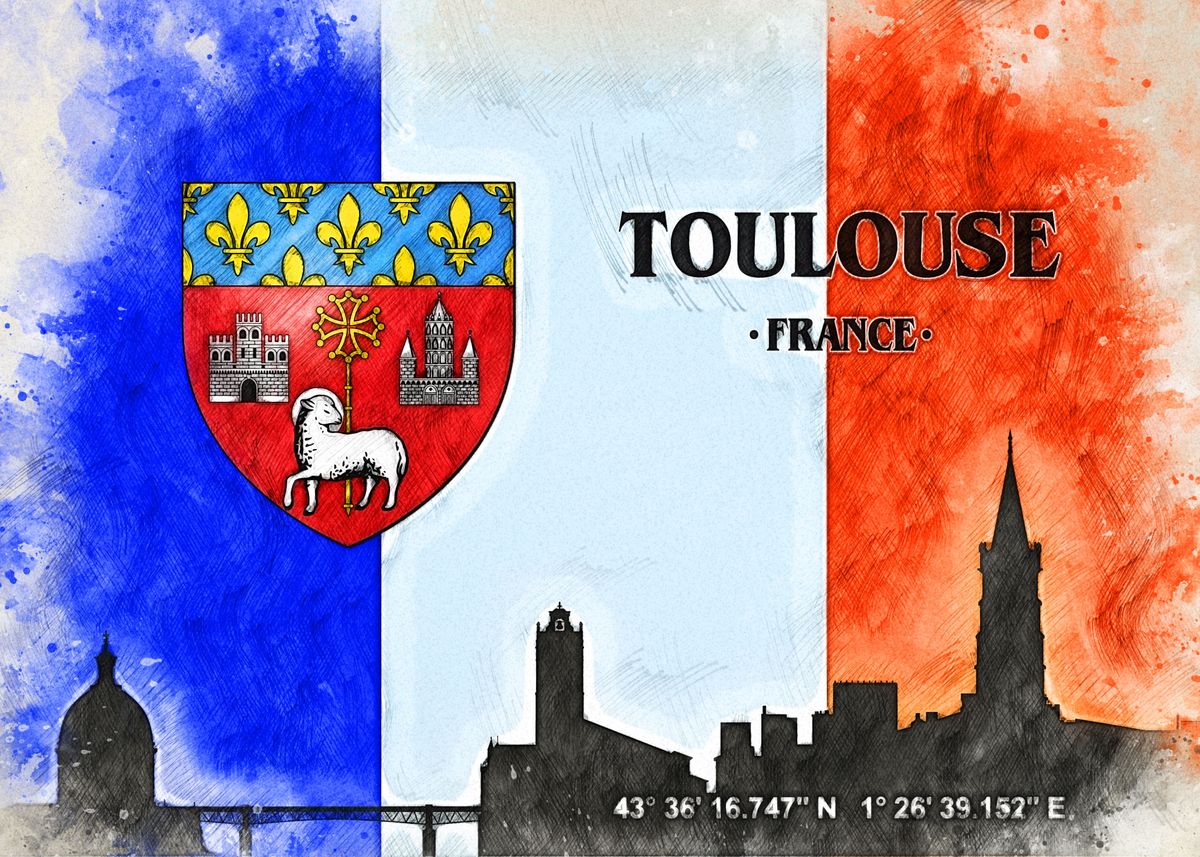 'Toulouse' Poster by Printed Artings | Displate