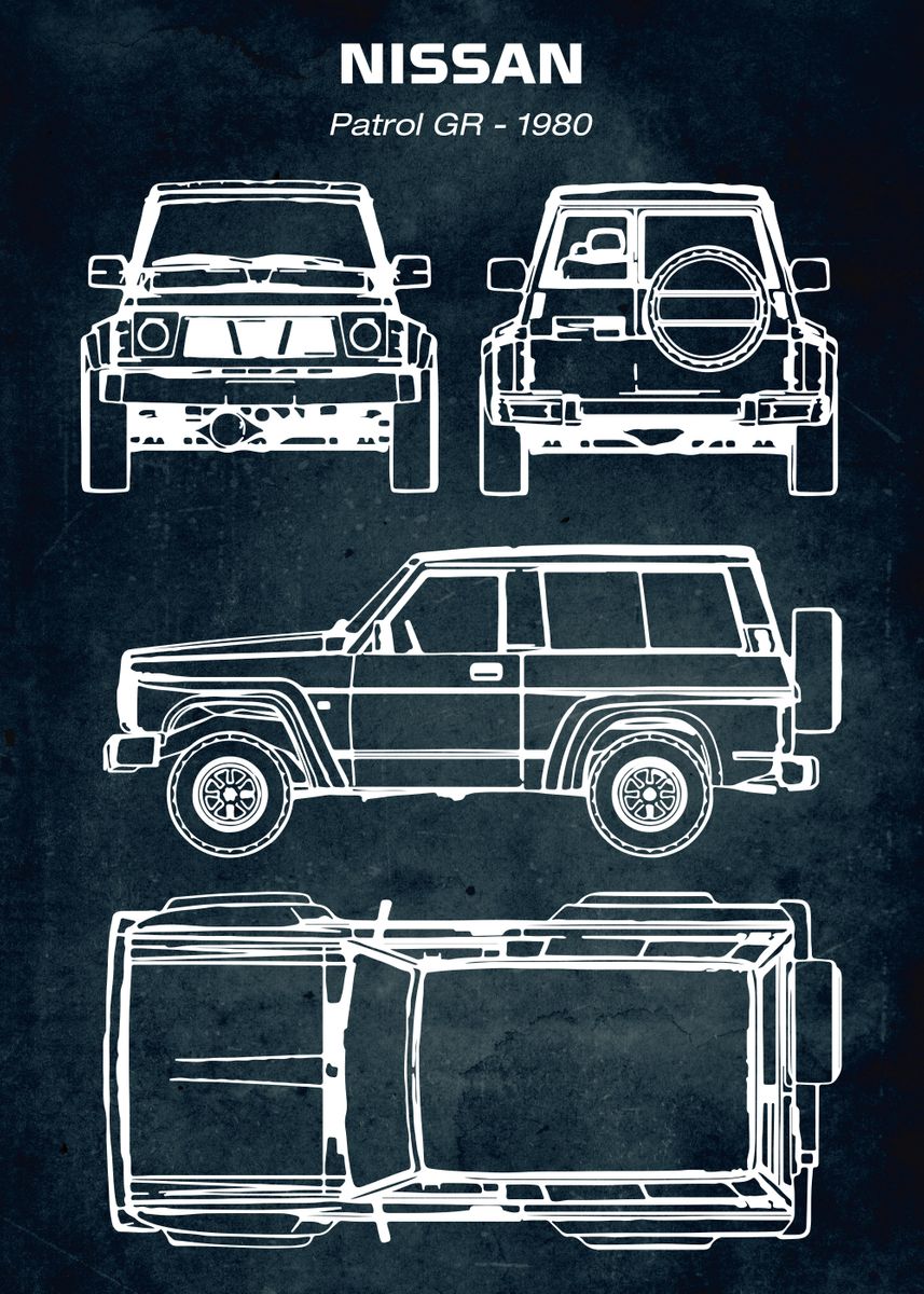 'No187 Nissan Patrol GR 80s' Poster, picture, metal print, paint by ...