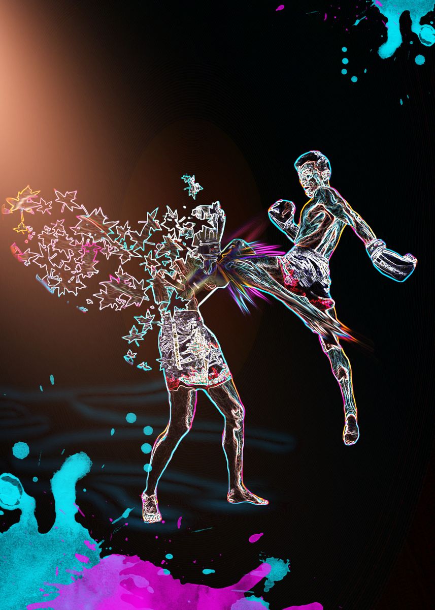 'KO kickboxing' Poster, picture, metal print, paint by Hachem Designer ...