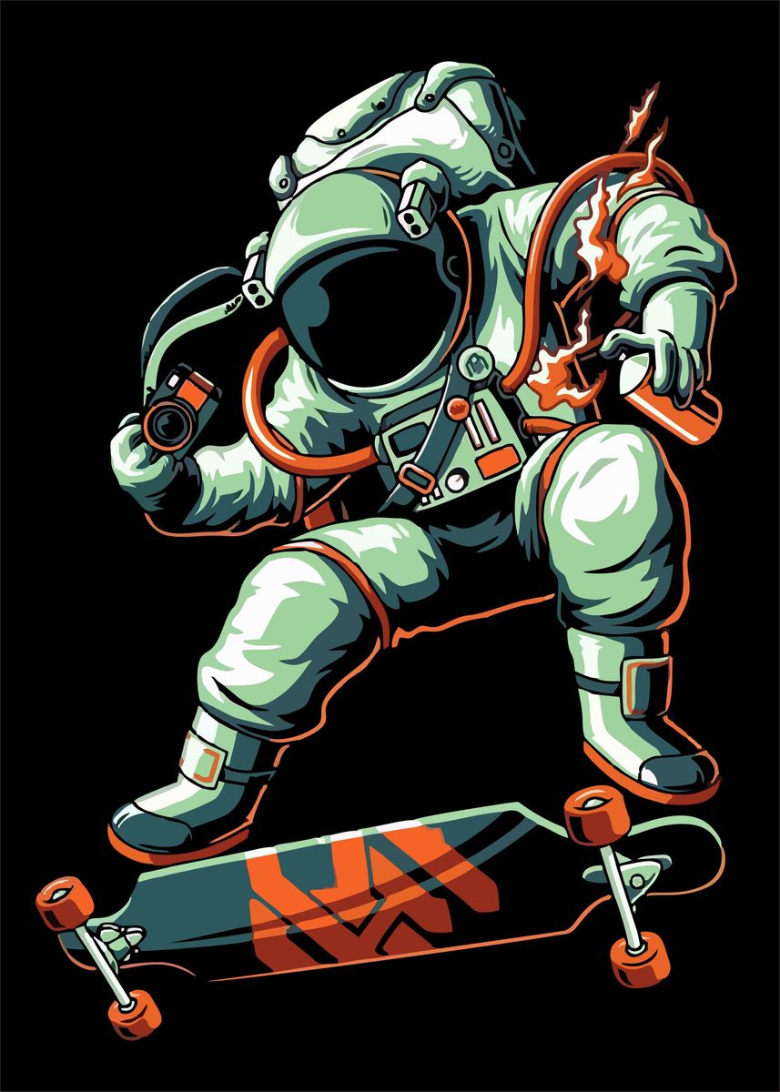 'astronout in moon' Poster by samb dsgn | Displate