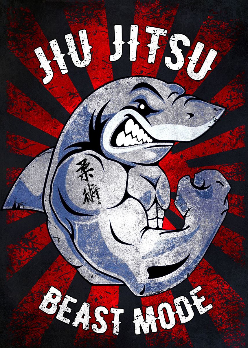 ' Jiu Jitsu Beast Mode' Poster, picture, metal print, paint by М Dam | Displate