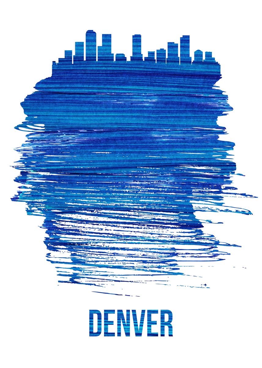 'Denver Skyline ' Poster, picture, metal print, paint by Art Everywhere ...