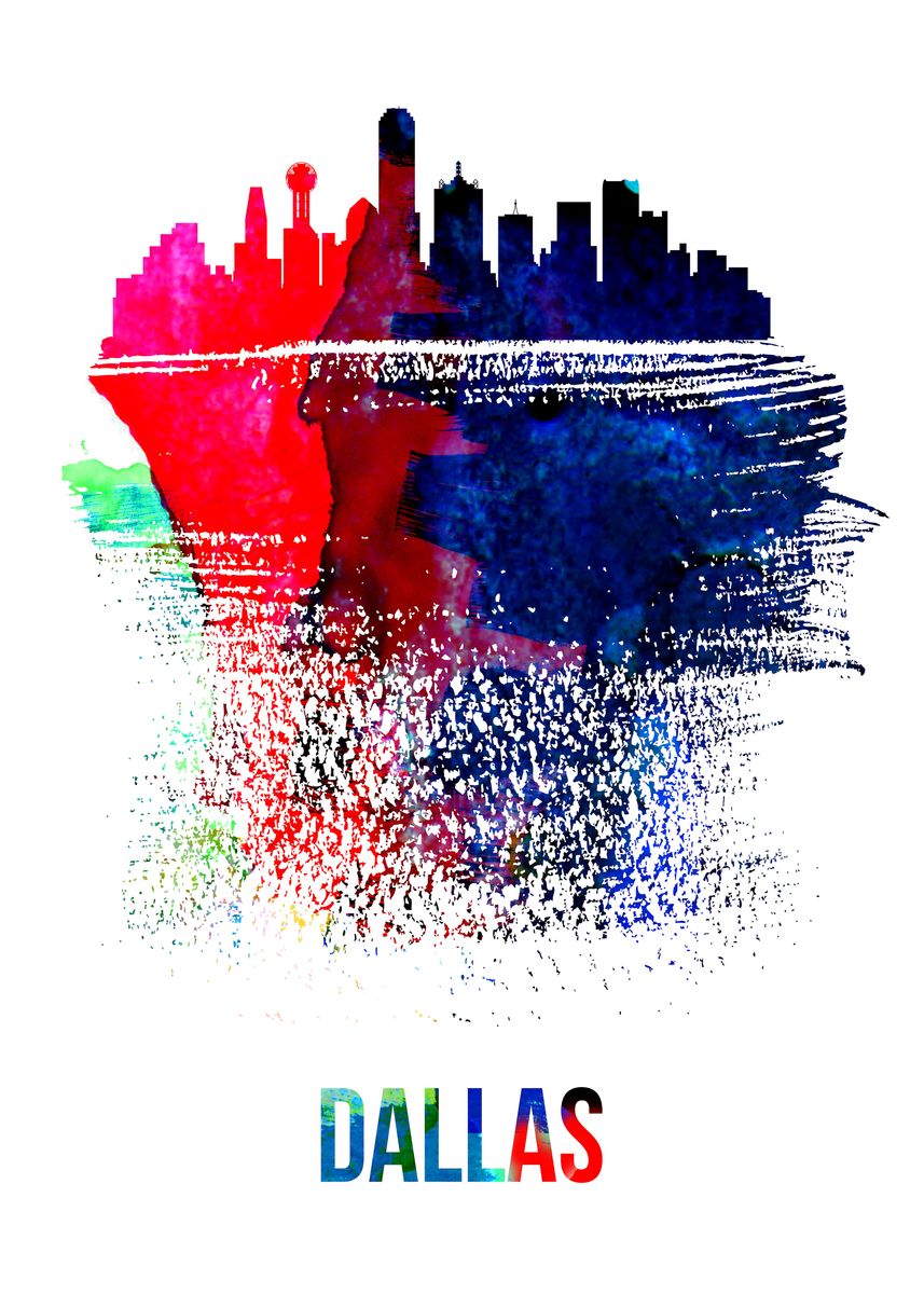 'Dallas Watercolor' Poster by Art Everywhere | Displate