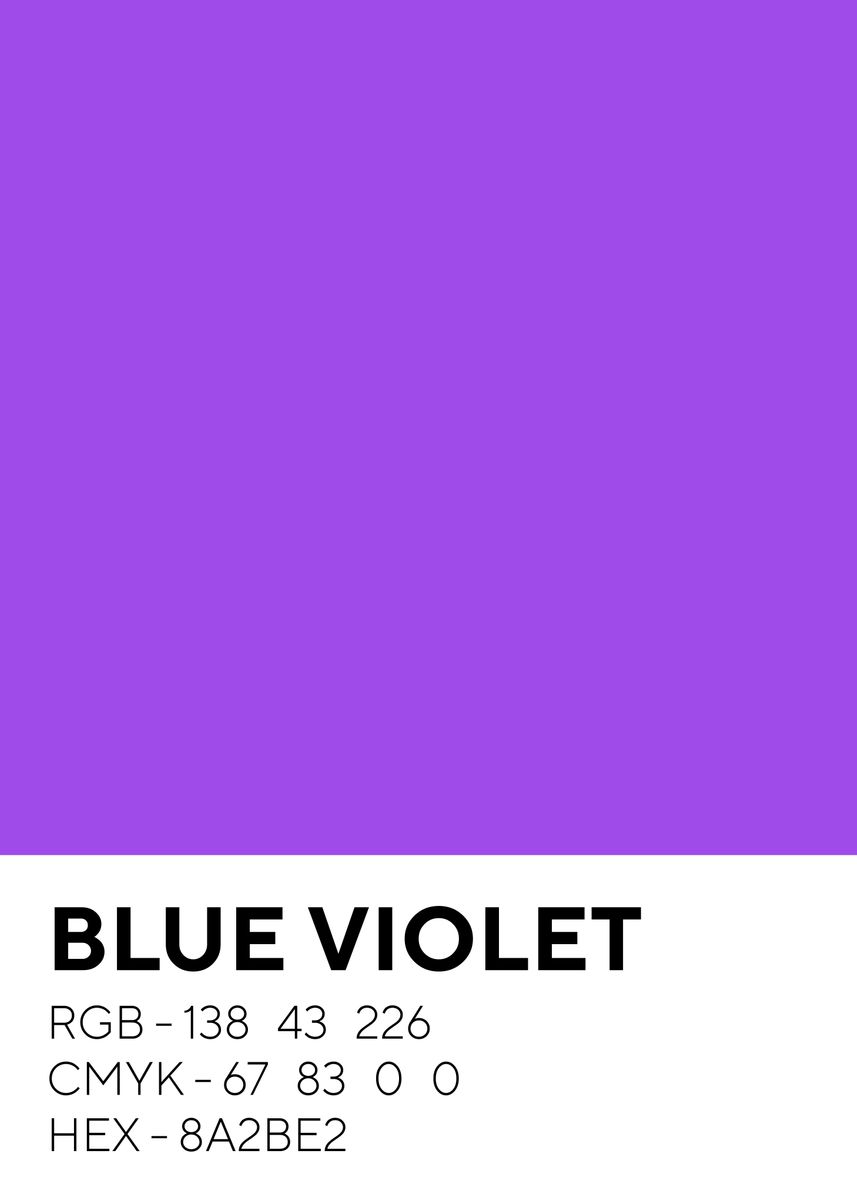 'Blue Violet Color' Poster, picture, metal print, paint by Fakun | Displate