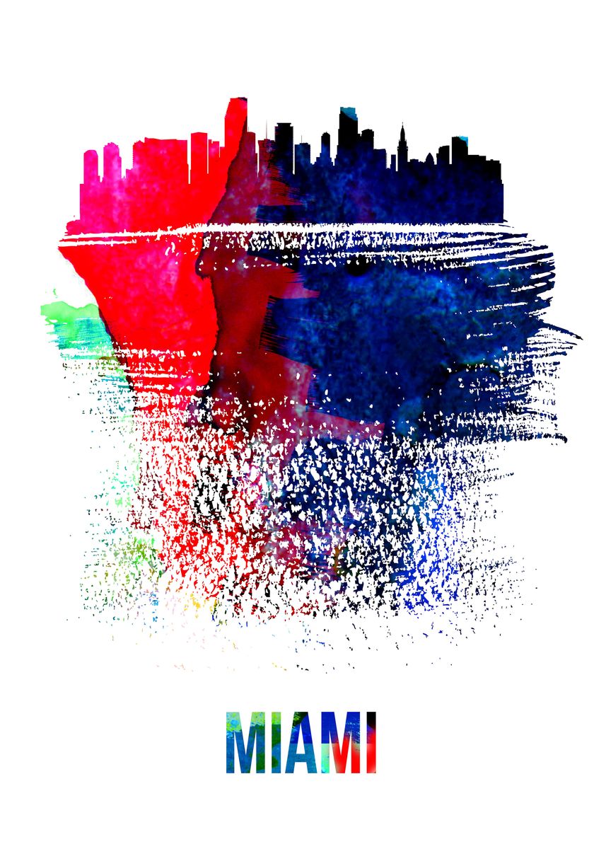 'Miami Watercolor' Poster by Art Everywhere | Displate