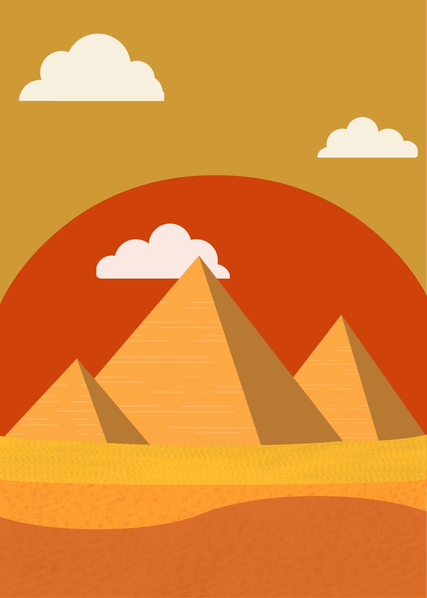 'Pyramids' Poster, picture, metal print, paint by DNATURE Posters ...