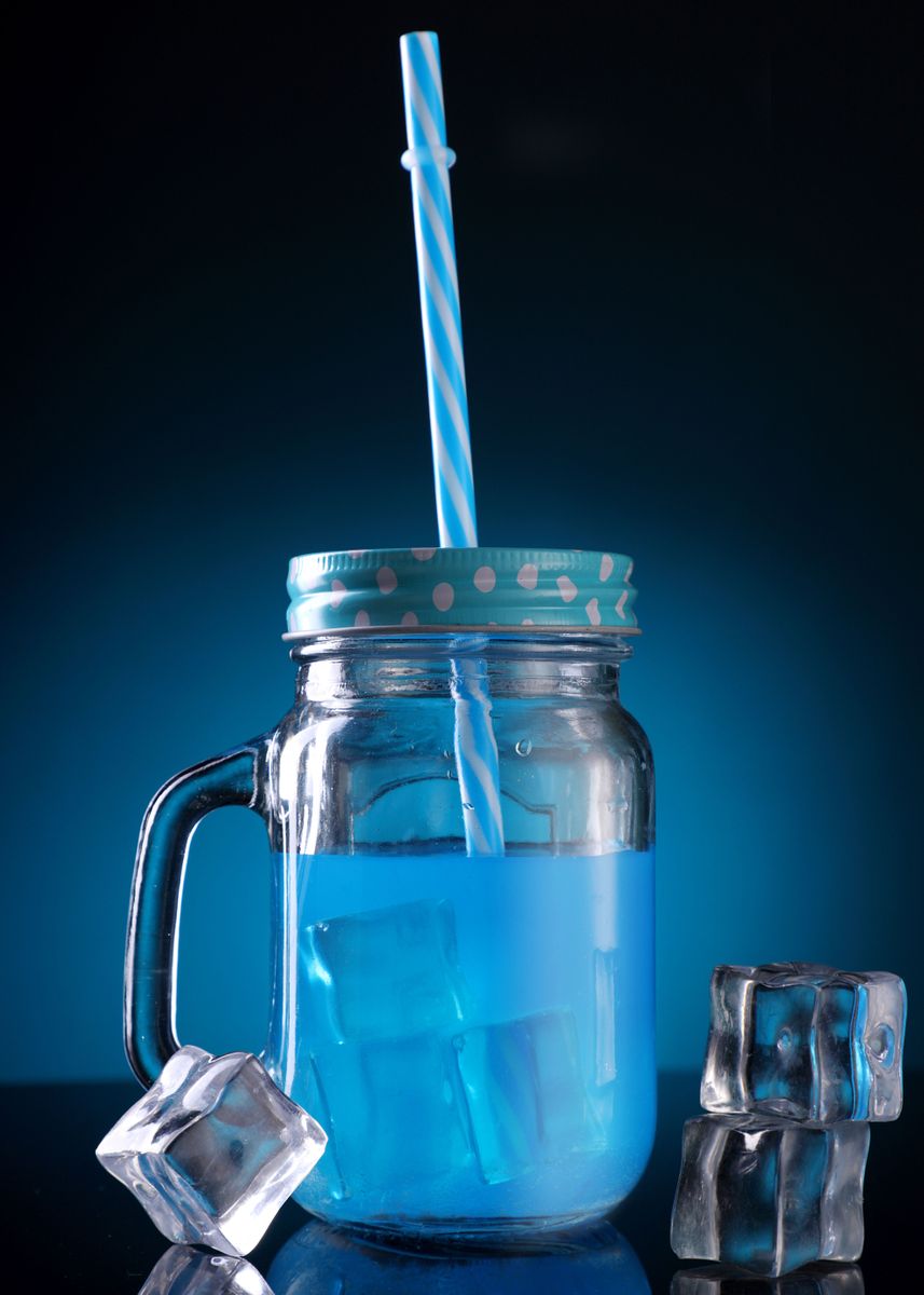 'Blue Cold Drink' Poster, picture, metal print, paint by Akhilesh ...