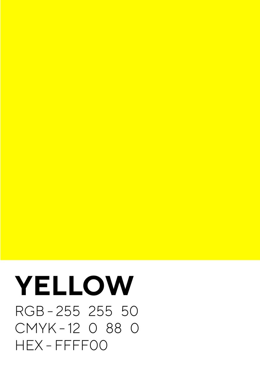 'Yellow Color' Poster, picture, metal print, paint by Fakun | Displate