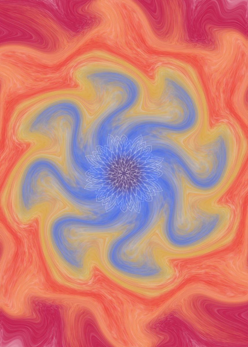 'Orange Waves' Poster, picture, metal print, paint by AidenJones | Displate