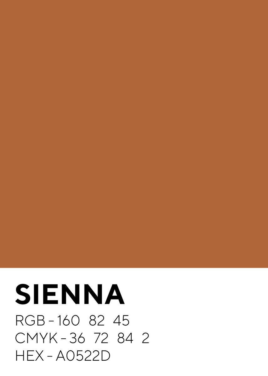 'Sienna Color' Poster, picture, metal print, paint by Fakun | Displate
