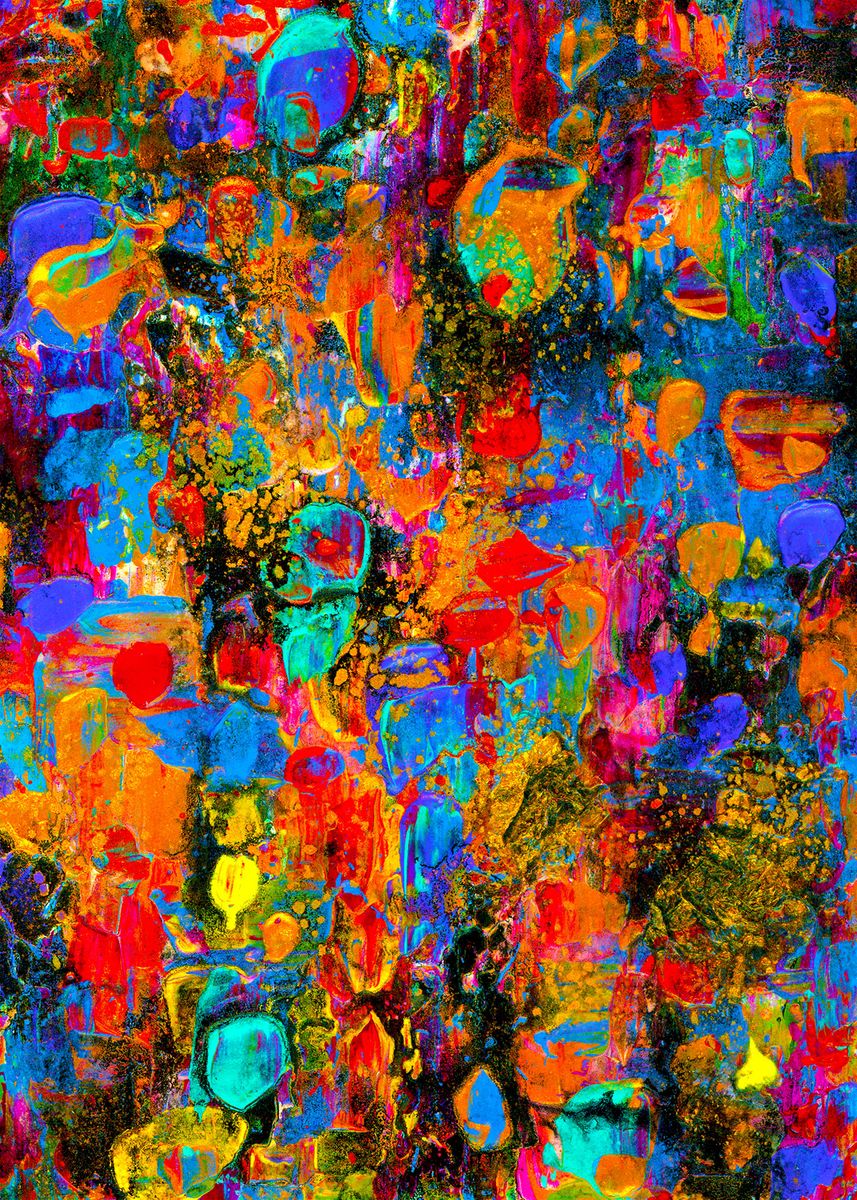 'Bursting colors ' Poster, picture, metal print, paint by ...