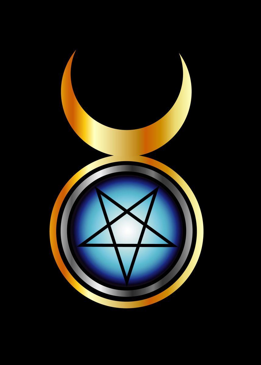 'Inverted pentagram' Poster, picture, metal print, paint by Shawlin I ...