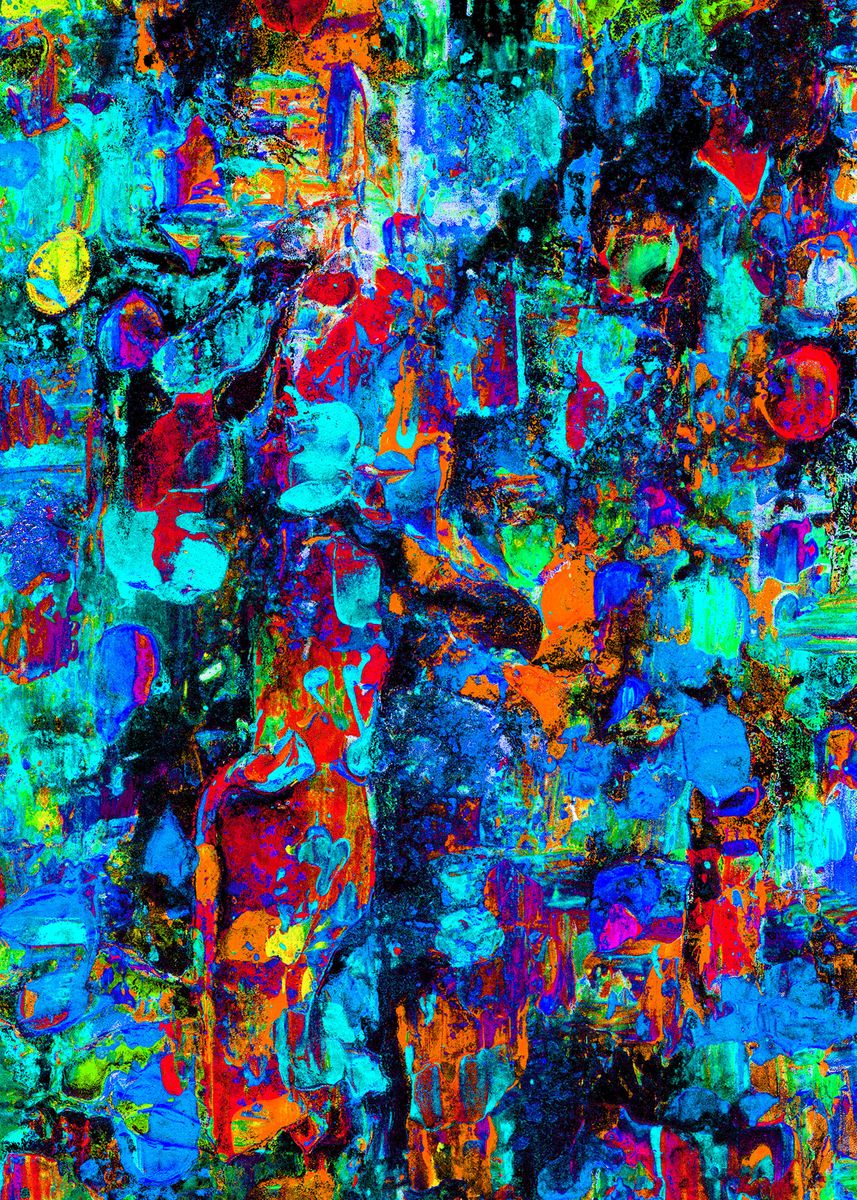 'Bursting colors ' Poster, picture, metal print, paint by ...