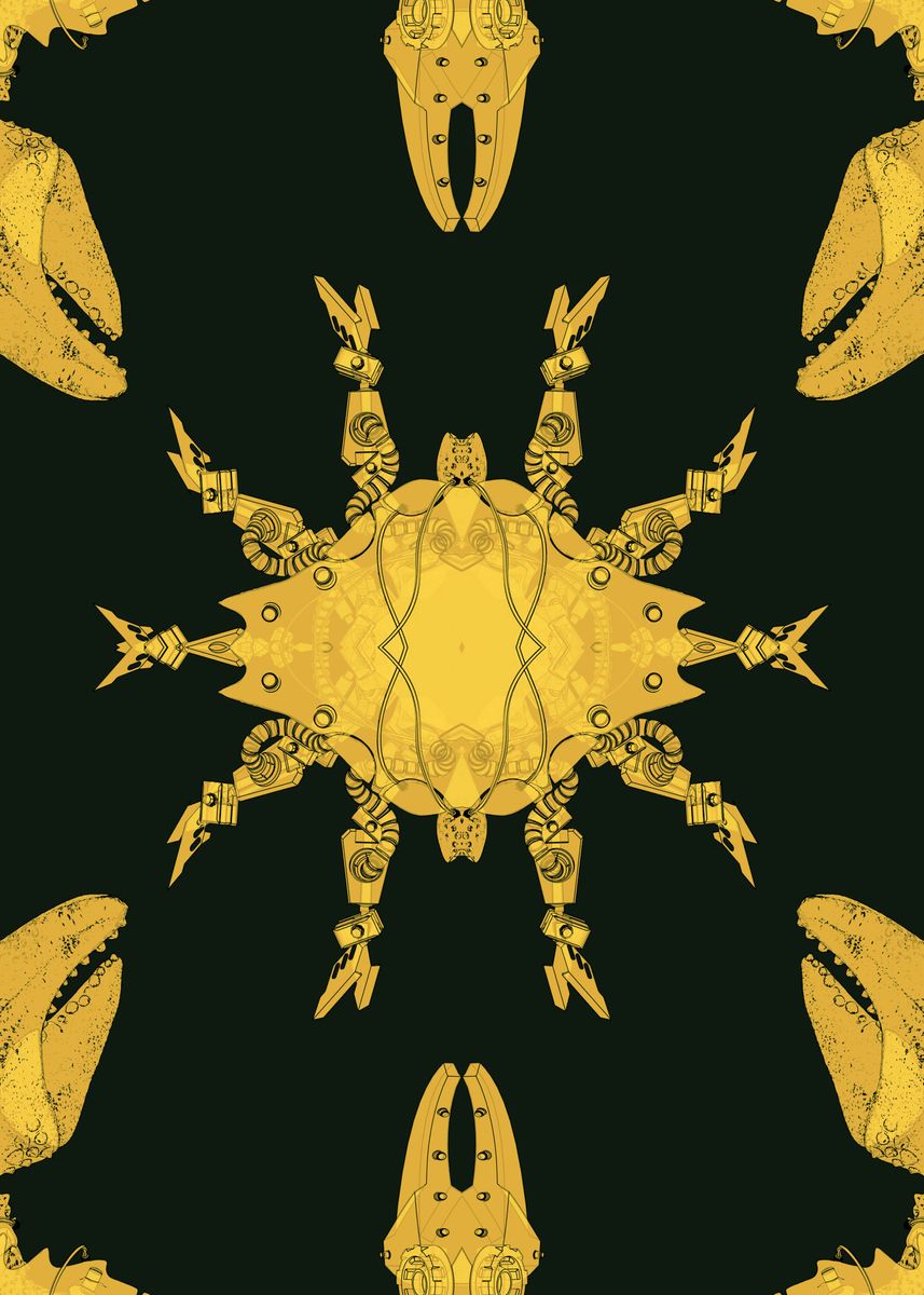 ' FRACTAL CRAB ' Poster, picture, metal print, paint by maxwell182 ...
