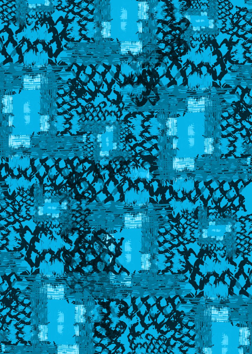 'Blue Animal Pattern' Poster, picture, metal print, paint by Lucy ...