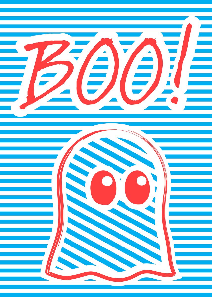 'Boo Cute Ghost' Poster, picture, metal print, paint by ALMA Studio ...