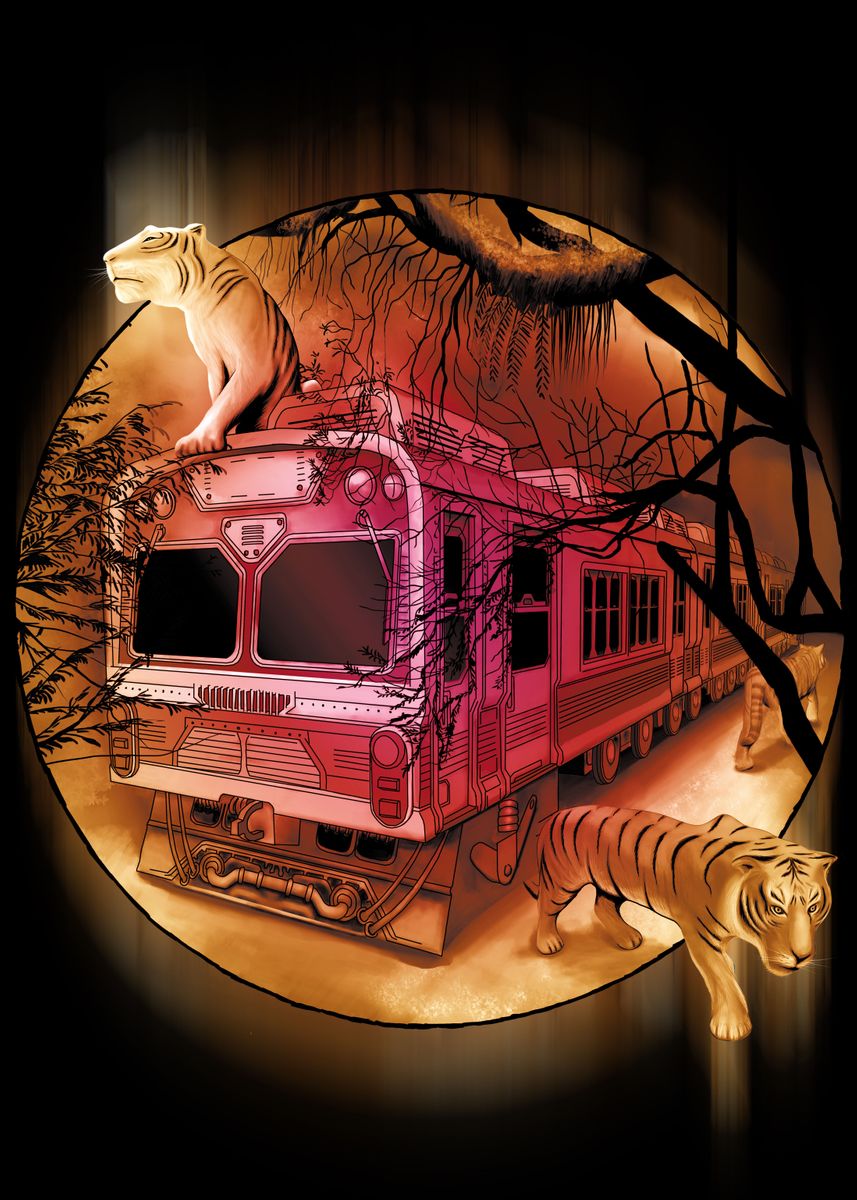 'Tigers Station' Poster, picture, metal print, paint by TMBTM | Displate