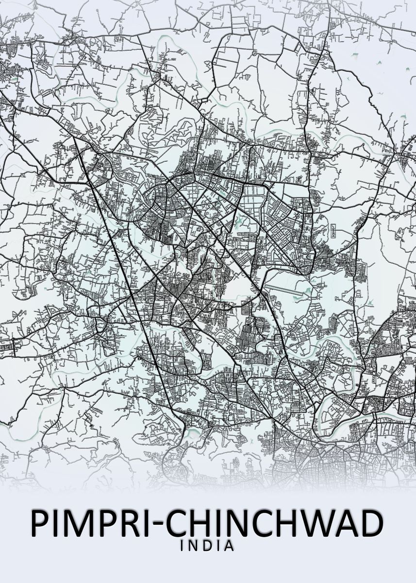 'Pimpri Chinchwad India Map' Poster, picture, metal print, paint by ...
