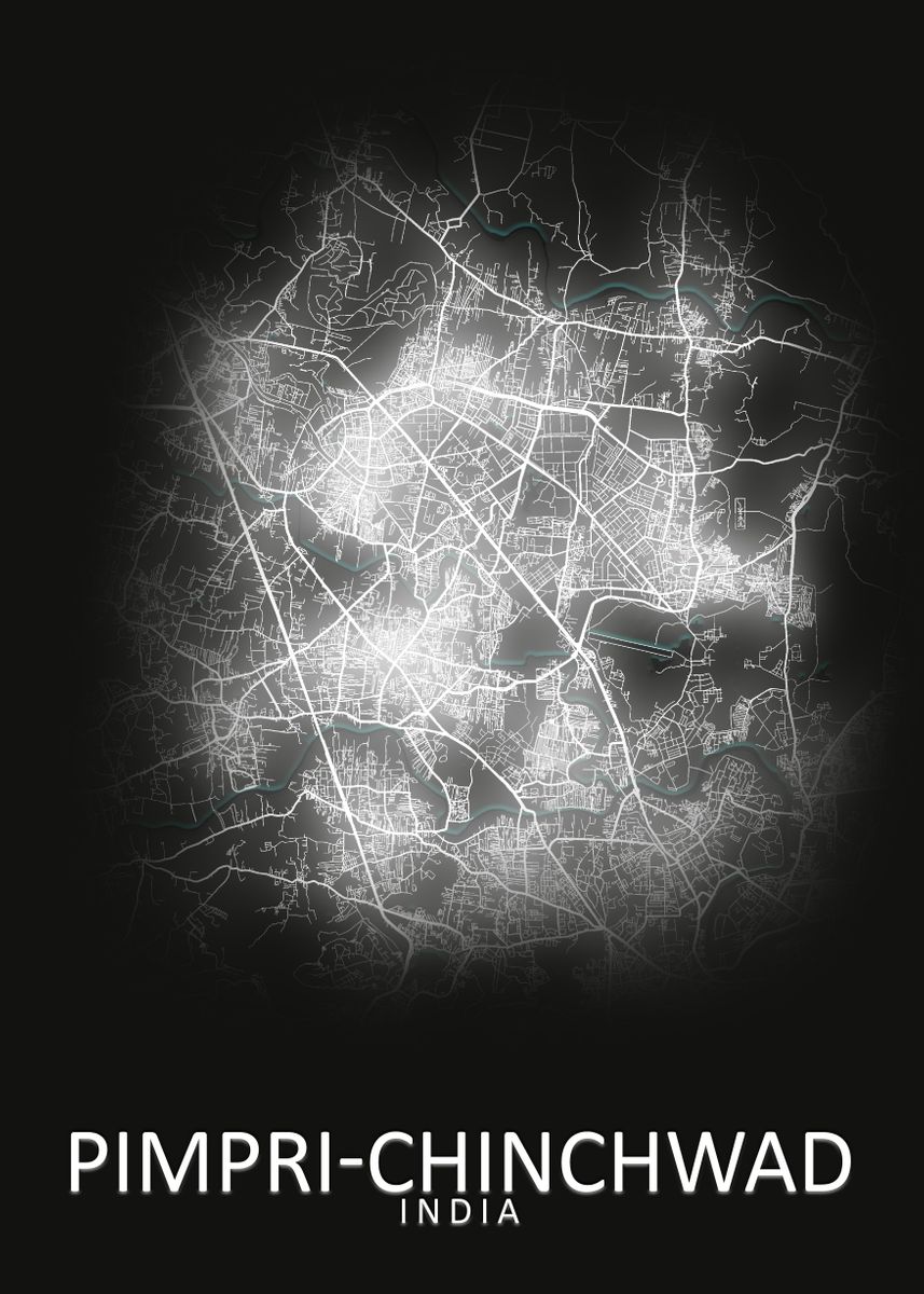 'Pimpri Chinchwad India Map' Poster, picture, metal print, paint by ...