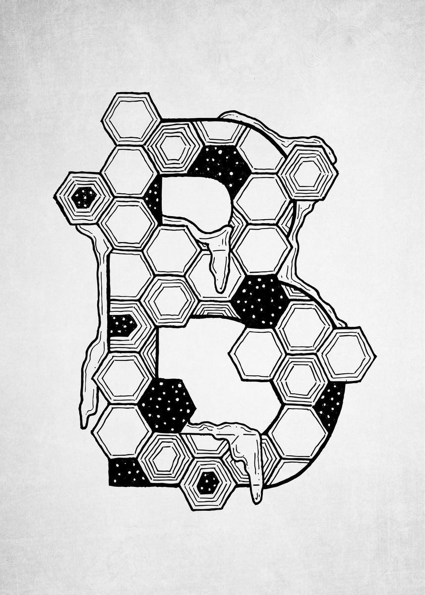 'Bumblebee Hive' Poster, picture, metal print, paint by Kaisa Holsting ...