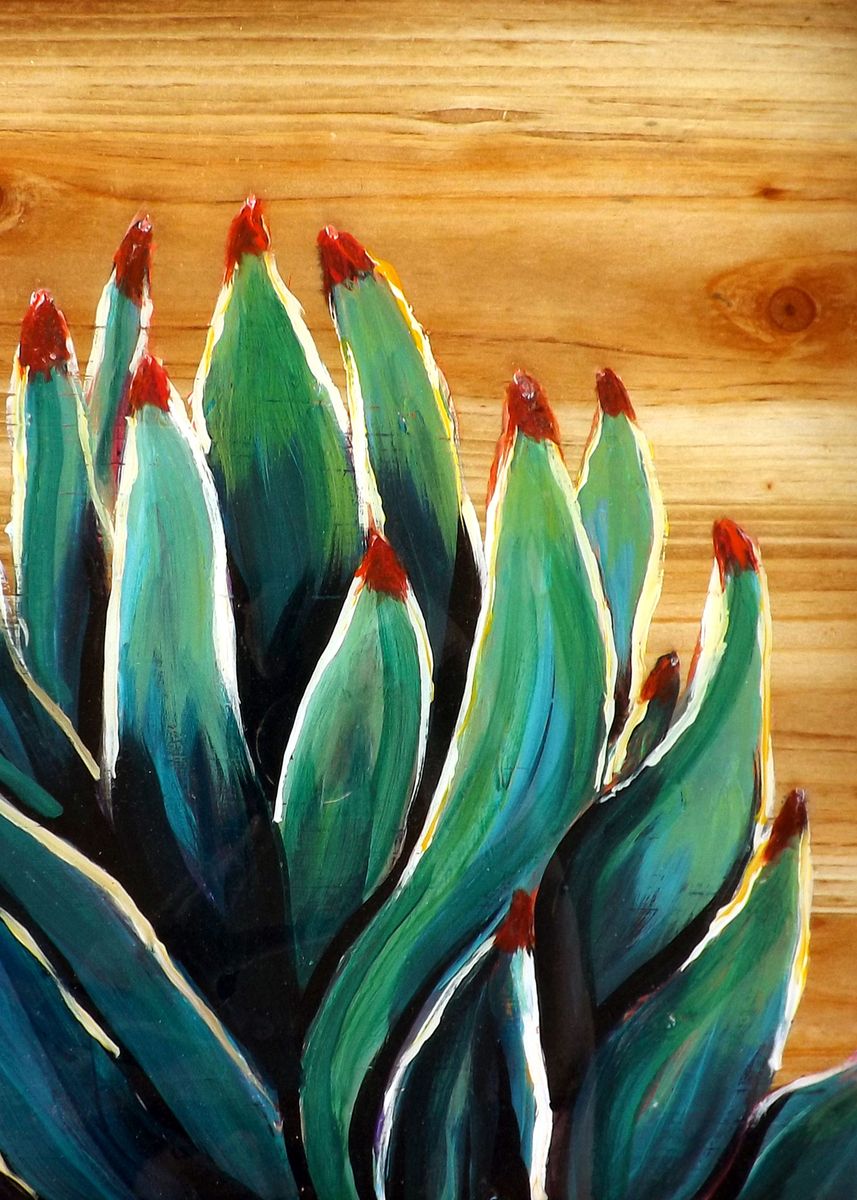 'Agave on Wood' Poster, picture, metal print, paint by Vanessa Clark ...