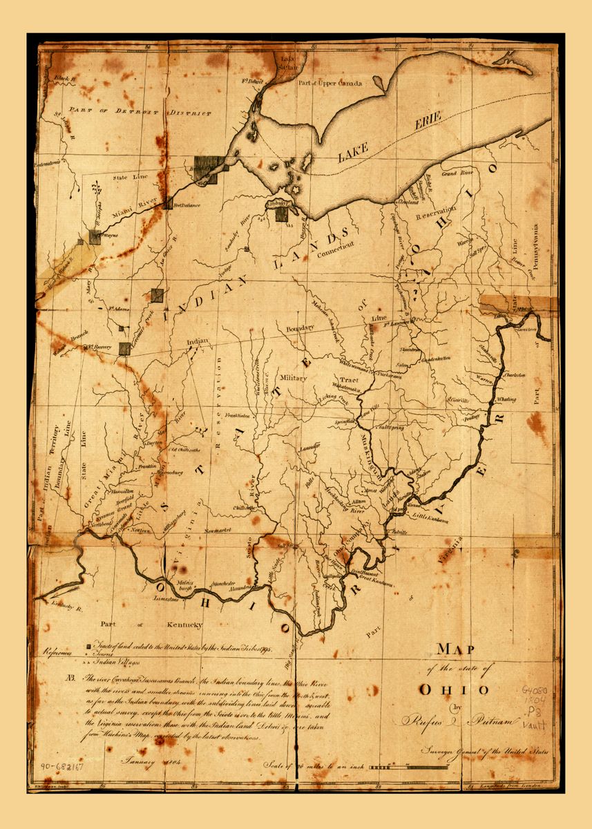 'State of Ohio Map 1805' Poster by Janice M | Displate