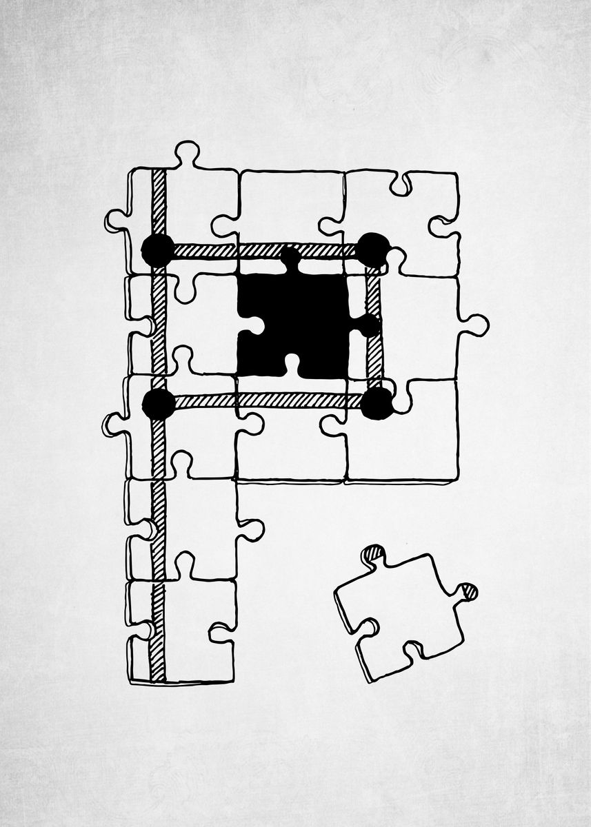 'Puzzle Pieces' Poster, picture, metal print, paint by Kaisa Holsting ...