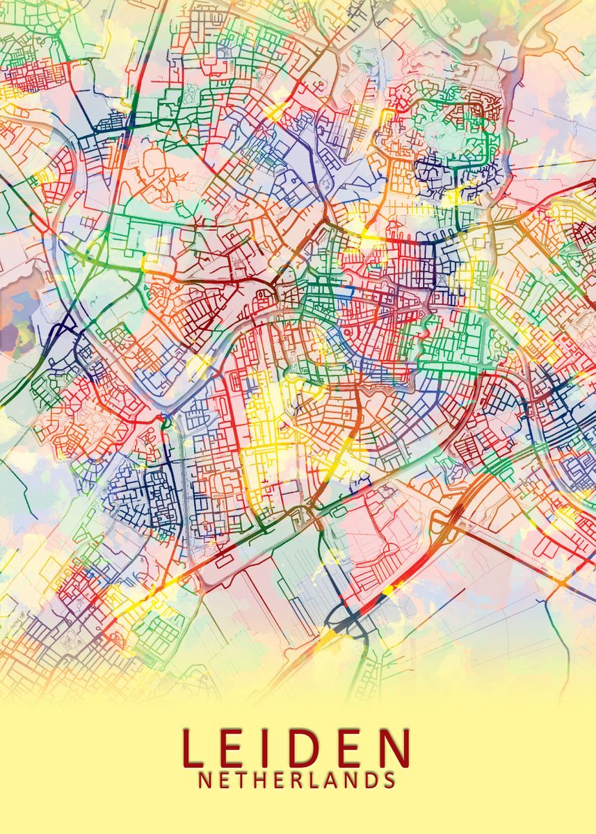 'Leiden Netherlands Map' Poster by City Map Art Prints | Displate