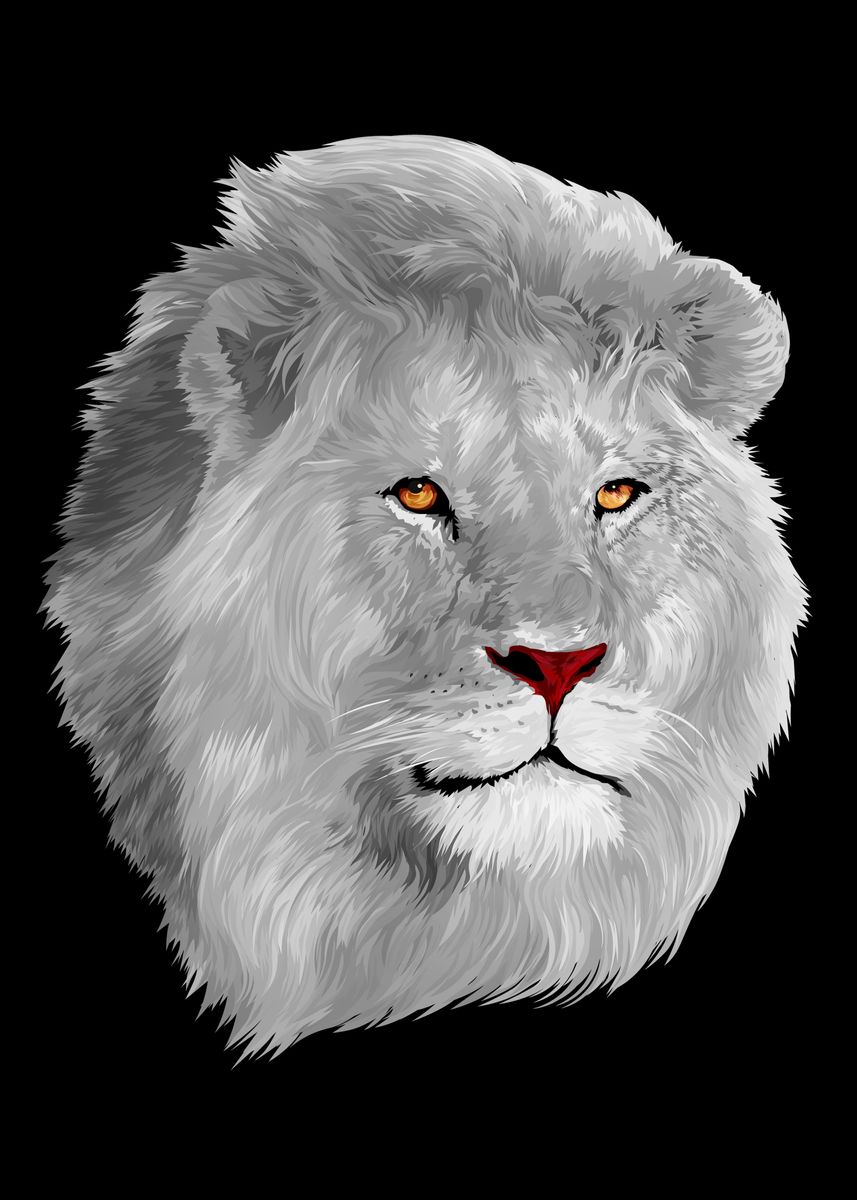 'White Lion' Poster by Lugu Poerawidjaja | Displate