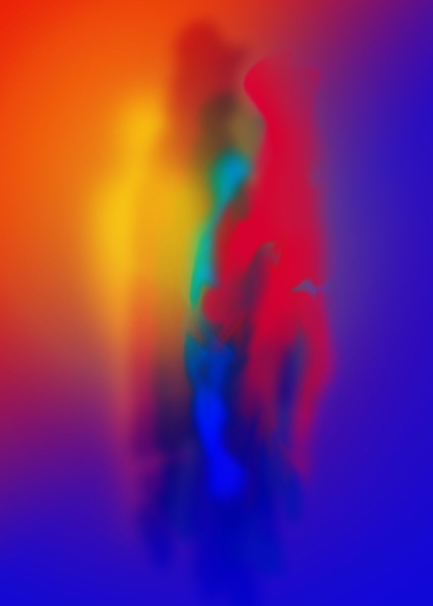 'Fire Shadows' Poster, picture, metal print, paint by Muriel Kai | Displate