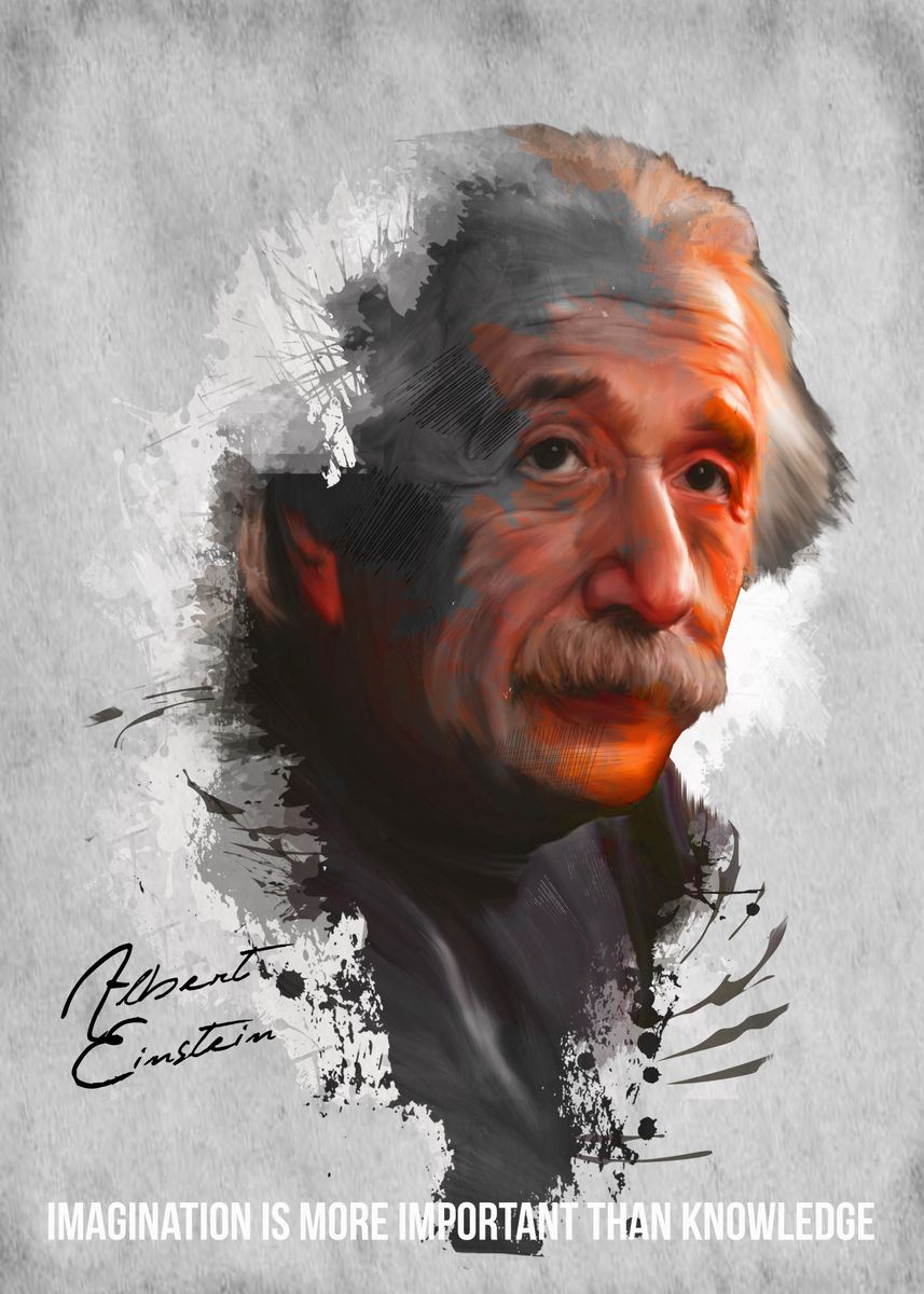 'Albert Einstein' Poster, picture, metal print, paint by Em sandia ...