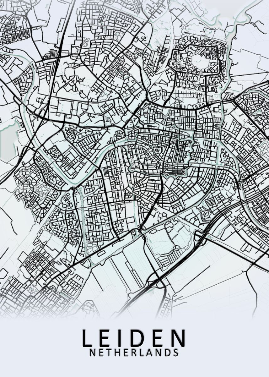 'Leiden Netherlands Map' Poster by City Map Art Prints | Displate
