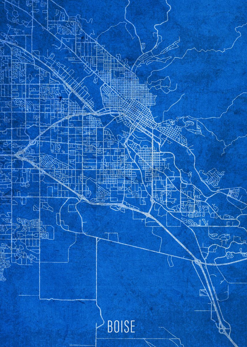 'Boise City Street Map' Poster, picture, metal print, paint by Design ...