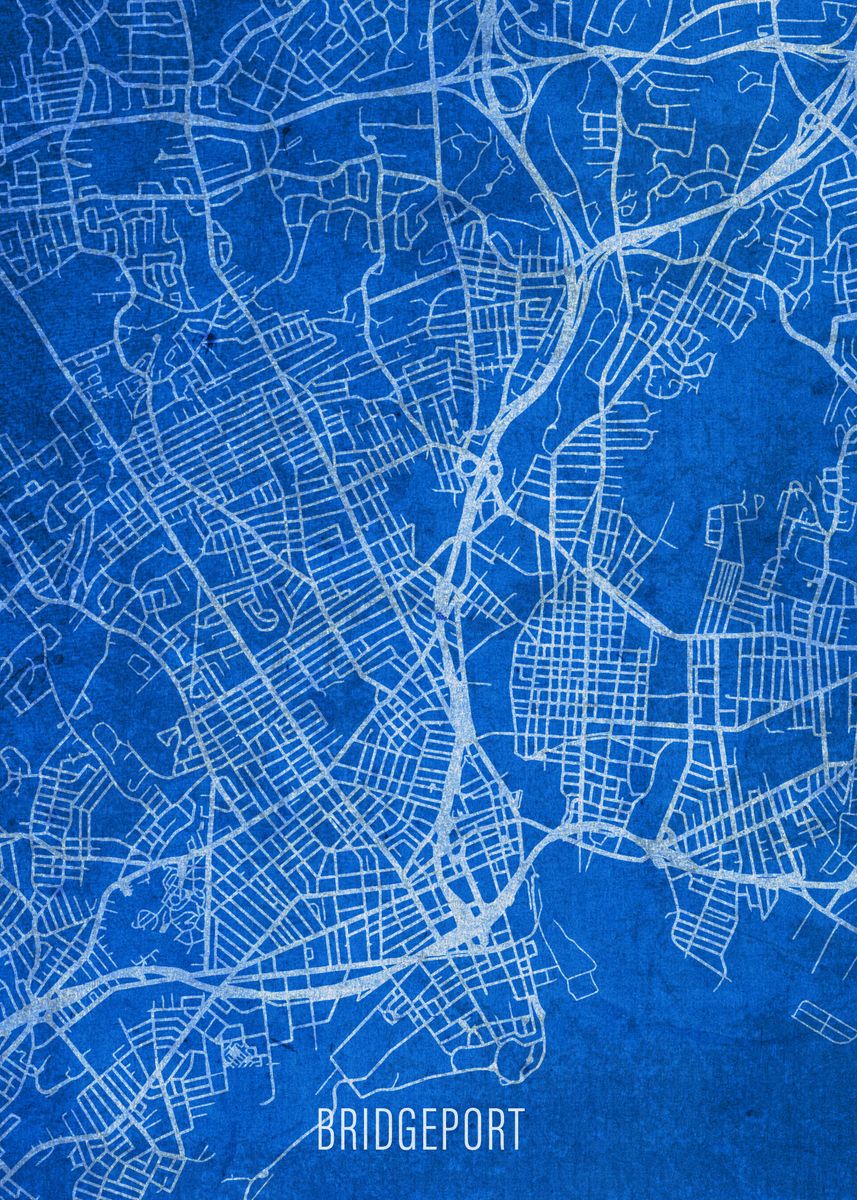 'Bridgeport City Street Map' Poster by Design Turnpike | Displate