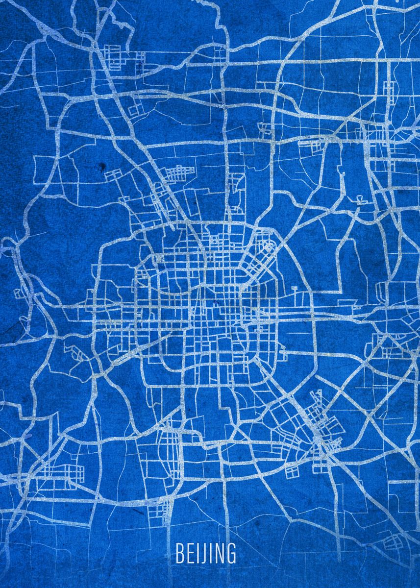 'Beijing City Street Map' Poster, picture, metal print, paint by Design ...