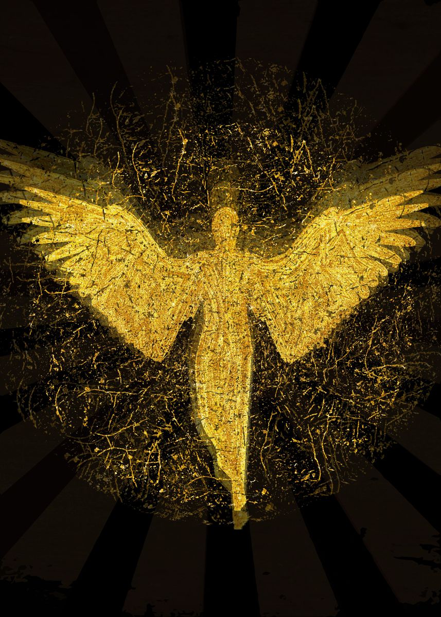 'Golden Angel' Poster, picture, metal print, paint by М Dam | Displate