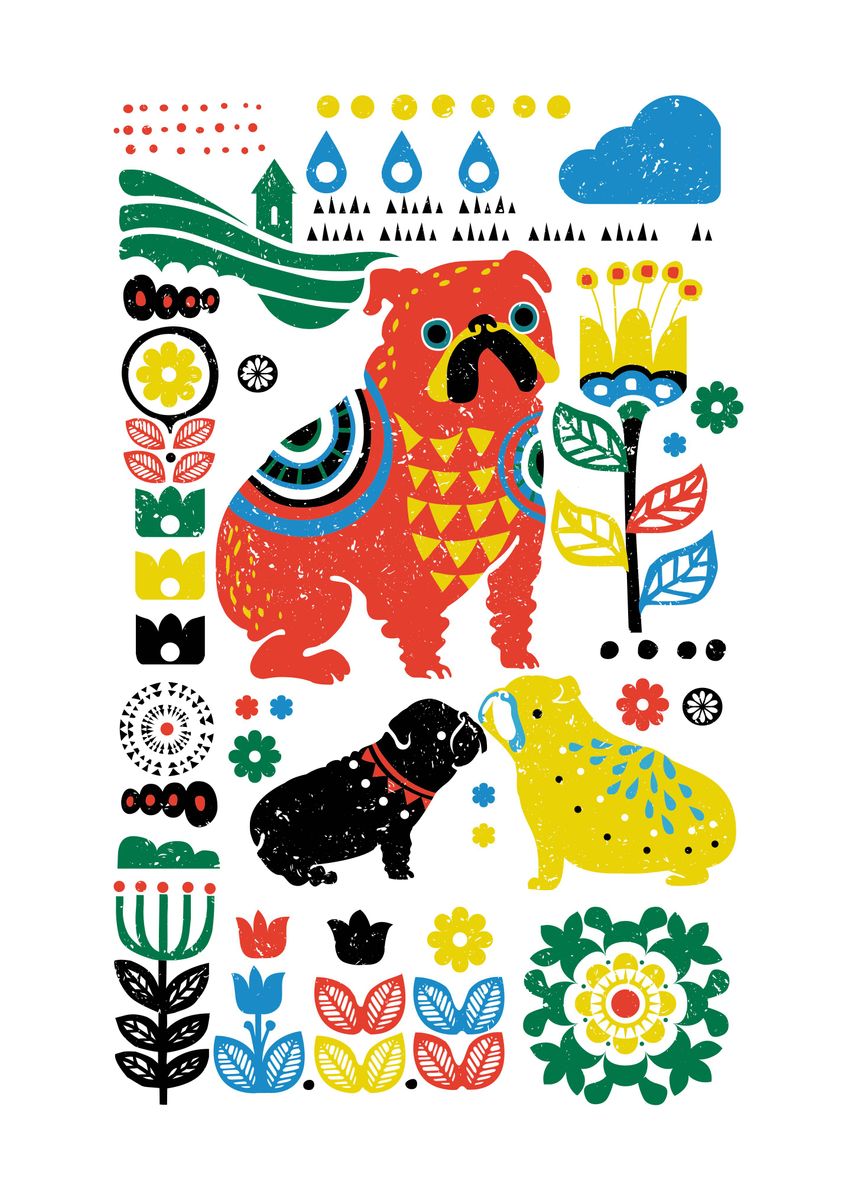 ' Scandinavian English Bull' Poster by Chalermphol Harnchakkham | Displate