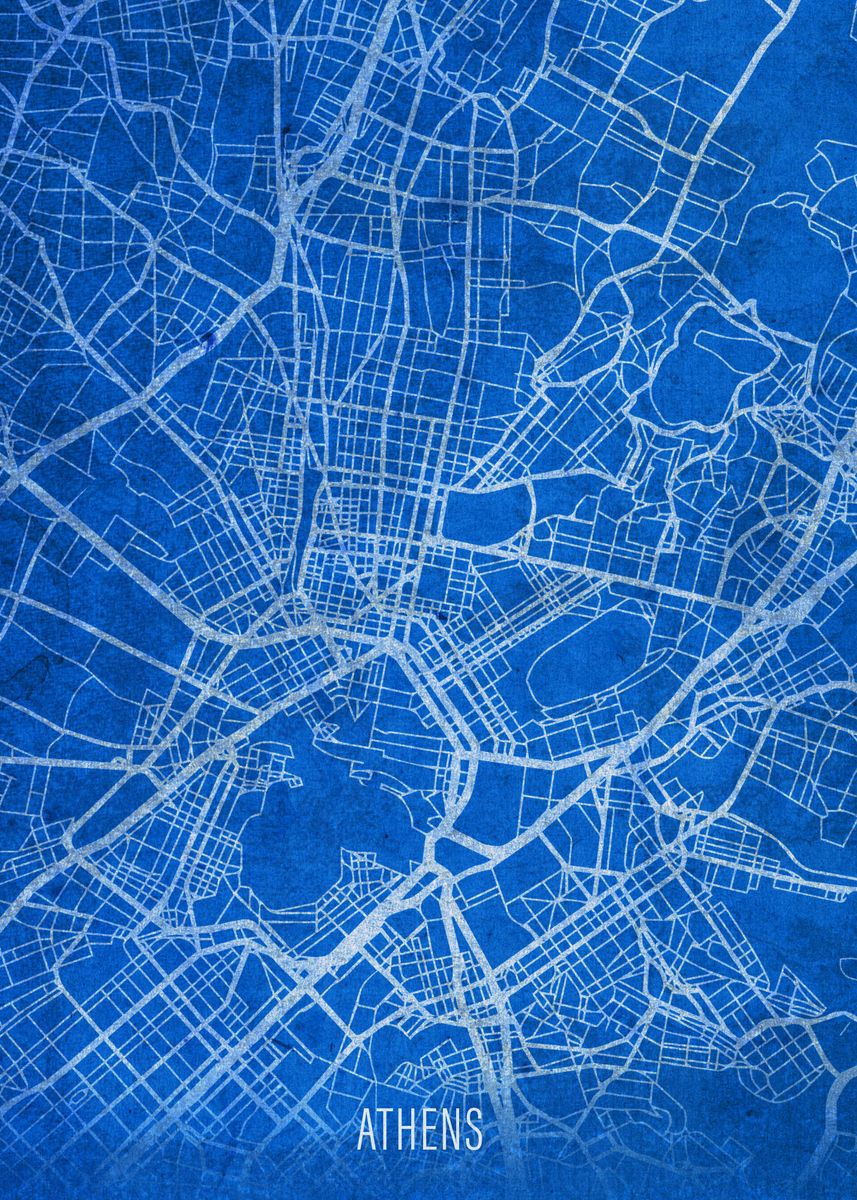 'Athens City Street Map' Poster by Design Turnpike | Displate