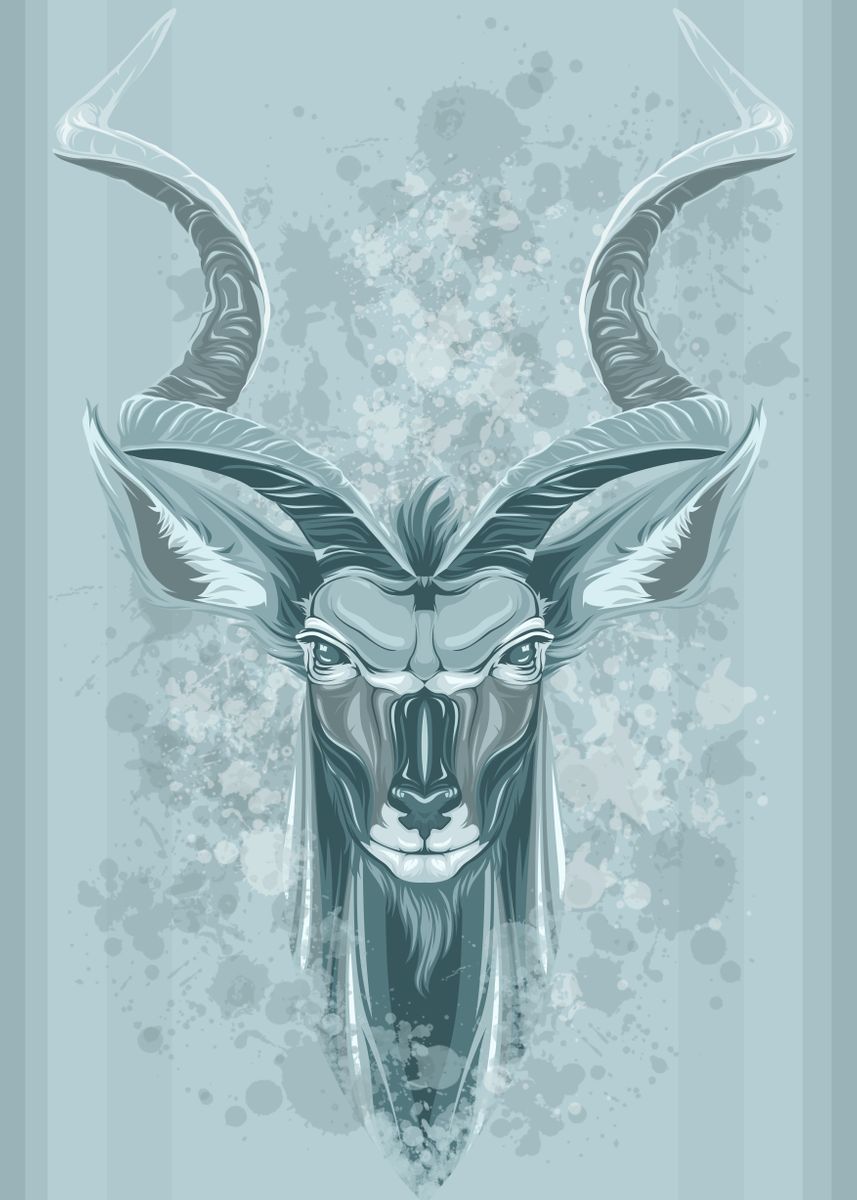 'The Greater Kudu' Poster, picture, metal print, paint by Kj Burgos ...