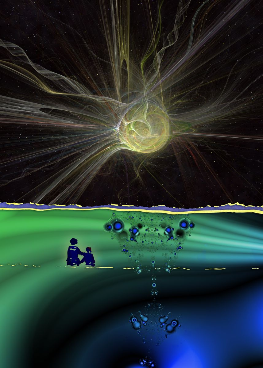 'Together With Meteorite' Poster by Victor Chaika | Displate